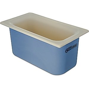 Carlisle FoodService Products CM1102C1402 Coldmaster CoolCheck 6" Deep Third-Size Insulated Food Pan, 4 Quart, Color Changing, White and Blue