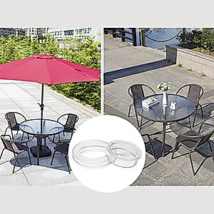 TUNAMAQU Umbrella Hole Ring Plug Set, Table hole cover, Umbrella table ring, for Tempered Glass Outdoors Table (Pack of 2)