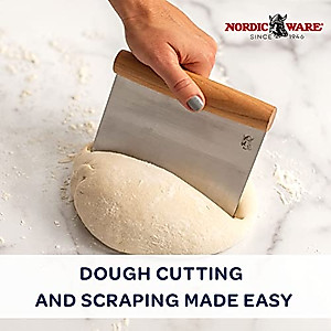 Nordic Ware Nordicware Scraper 02105 Dough Cutter, with Beechwood Grip, Stainless Steel Blade, Silver