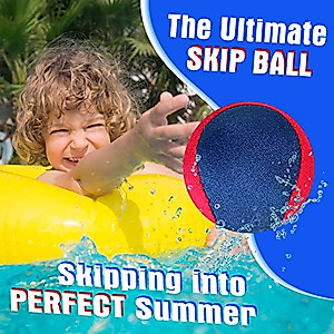 Chitidr 12 Pcs Water Jumping Ball and Disc Set 2 Inch Water Bouncing Ball Water Skipping Beach Ball 3 Inch Disc Beach Toys Skip Beach Games Sets for Kids Adults Outdoor Games Pool River Lake