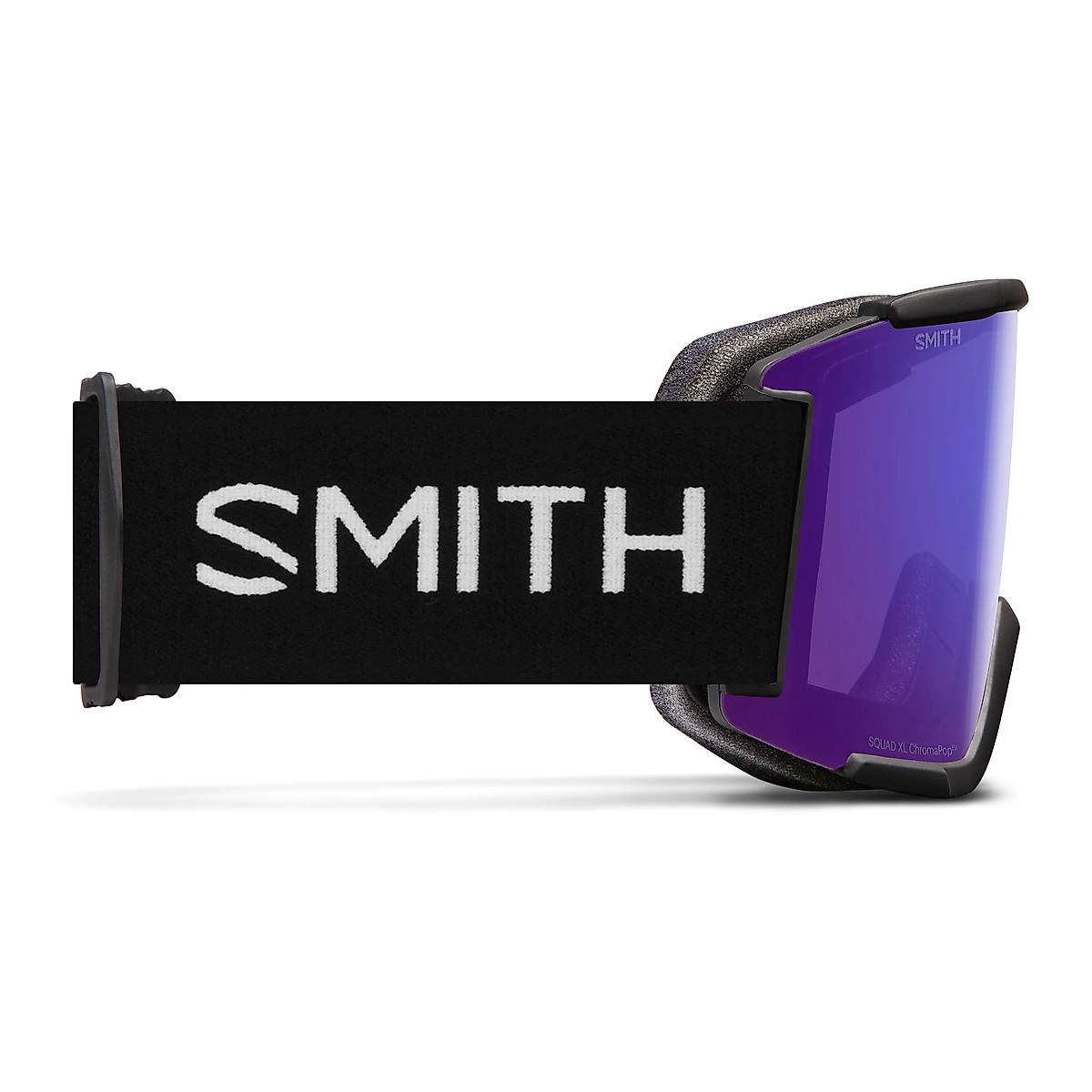 SMITH Squad XL Goggles with ChromaPop Lens – Performance Snowsports Goggles with Replaceable Lens for Skiing & Snowboarding – for Men & Women with Larger Faces – Black + Everyday Violet Mirror Lens