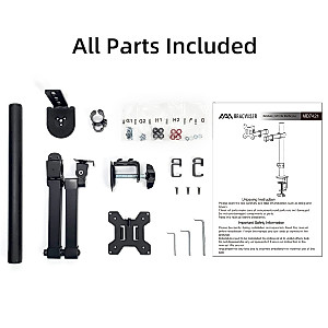 Bracwiser Monitor Mount Single Fully Adjustable Arm Fits One Screen 13-32 inch 22lbs for Monitor Computer Screen 13 15 17 19 20 22 23 24 26 27 30 32 inch VESA 75 100 (MD7421)