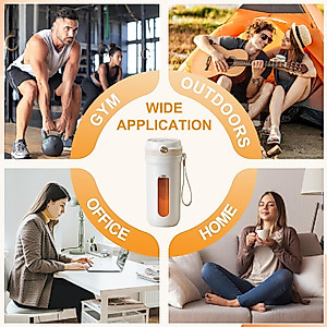 Portable Blender Personal Juicer, 16 Oz Personal Size Blender for Shakes and Smoothies with 10 Blades, USB Rechargeable Mini Small Smoothie Blender Bottles for Home, Travel, Picnic, Office, Gym
