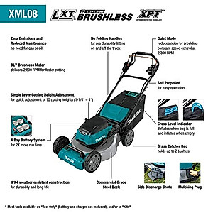 Makita XML08Z 36V (18V X2) LXT® Brushless 21" Self-Propelled Commercial Lawn Mower, Tool Only