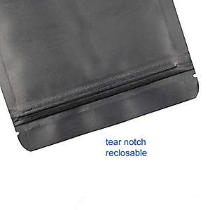 Innorange Kraft Paper Resealable Bags Black Stand up Zipper Pouch Bags ,Pack of 50