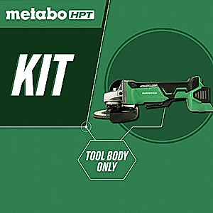Metabo HPT 18V MultiVolt™ Cordless Angle Grinder | 4-1/2-Inch | Tool Only - No Battery | Paddle Switch | G18DBALQ4