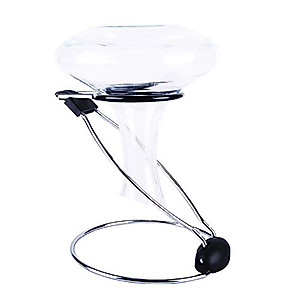 VOOV Contemporary Premium Decanter Cleaning Set with Glass Decanter, UNIQUE FOLDABLE Drying Stand, Cleaning Beads, Cleaning Brush and Microfiber Drying Cloth