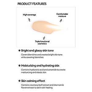 MISSHA M Perfect Cover BB Cream SPF 42 PA+++(#23 Natural Beige), Amazon Code Verified for Authenticity, 50ml, Concealing Blemishes, dark circles, UV Protection