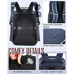 LIGHT FLIGHT Laptop Backpack for Men, Travel Backpack for Men Women bag with Charging Port Fits 17.3 Inch Computer, 40L Back Pack for Business Work College, Dark Blue