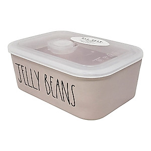 Rae Dunn by Magenta Ceramic Easter Container with vented lid (6.5 x 5 x 2.5) (Small Rectangle (6.5 x 5x 2.5), Jelly Beans/Pink)