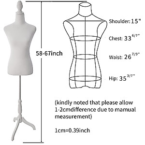 Clothes Mannequin Stand Mannequin Body Female for Clothing Dress Display Sewing Mannequin Stand with Tripod