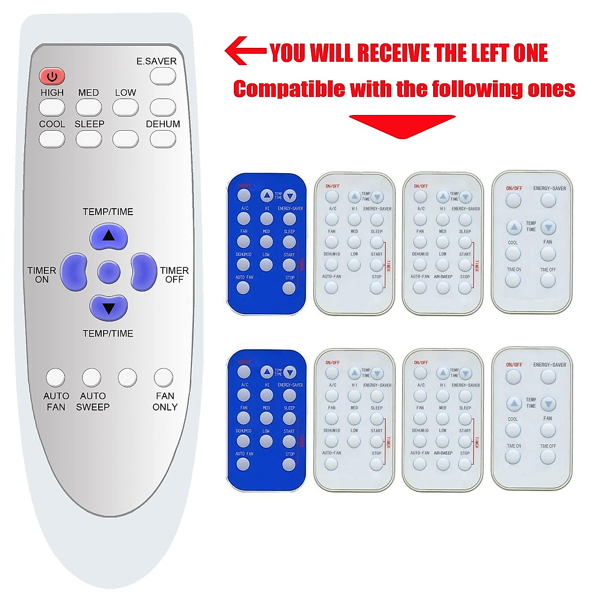 Replacement for Haier Amana Comfort aire Air Conditioner Remote Control AAC061STA AAC081STA AAC101STA AAC121STA AAC182STA VD0805 XV6857 XV4156 AC053E AC053R AC063R AC063E AC083E AC083R AC103E AC103R