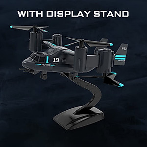 HJLXMF HD Camera Drone 4K 2.4GHz RC Helicopter V22 Osprey Remote Control Toys 1080P HD Band WiFi Quadcopter Altitude Hold RC Helicopter for Adult (with Three Batteries)