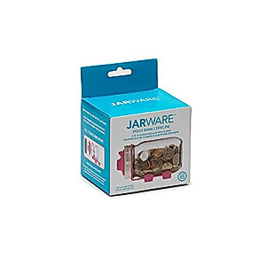Jarware Piggy Bank Lid for Regular Mouth Mason Jars, Pink