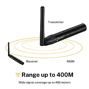 Donner Wireless DMX 8PCS Black Metal DMX512 wireless Dfi DJ 2.4G 7 Receivers & 1 Transmitter Lighting Control for LED Stage Disco Party Bar Lighting