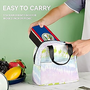 Flag of Belize Bento Box for Adult Lunch Box Containers with 2 Compartments Large Capacity for Camping Work Office