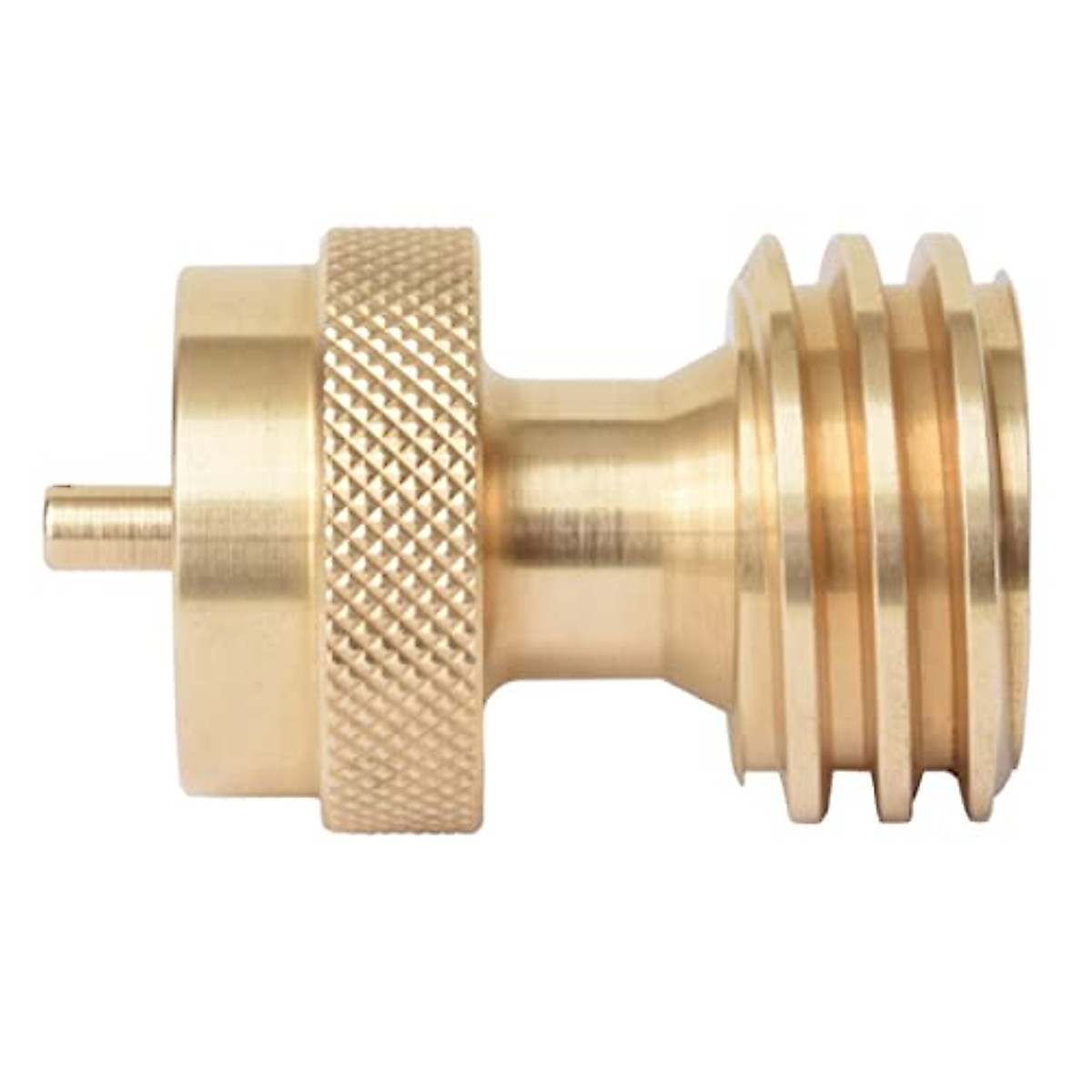 Flame King Propane Tank Adapter, 20lb to 1lb Converter, Hook Up Small Propane Cylinders when 20lb Ran Out, Solid Brass