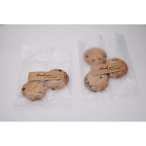 Cookie Bags 5"x7", 100Pcs Heat-sealable Frosted Semi Clear Cellophane Treat Bags Semi-Sealed
