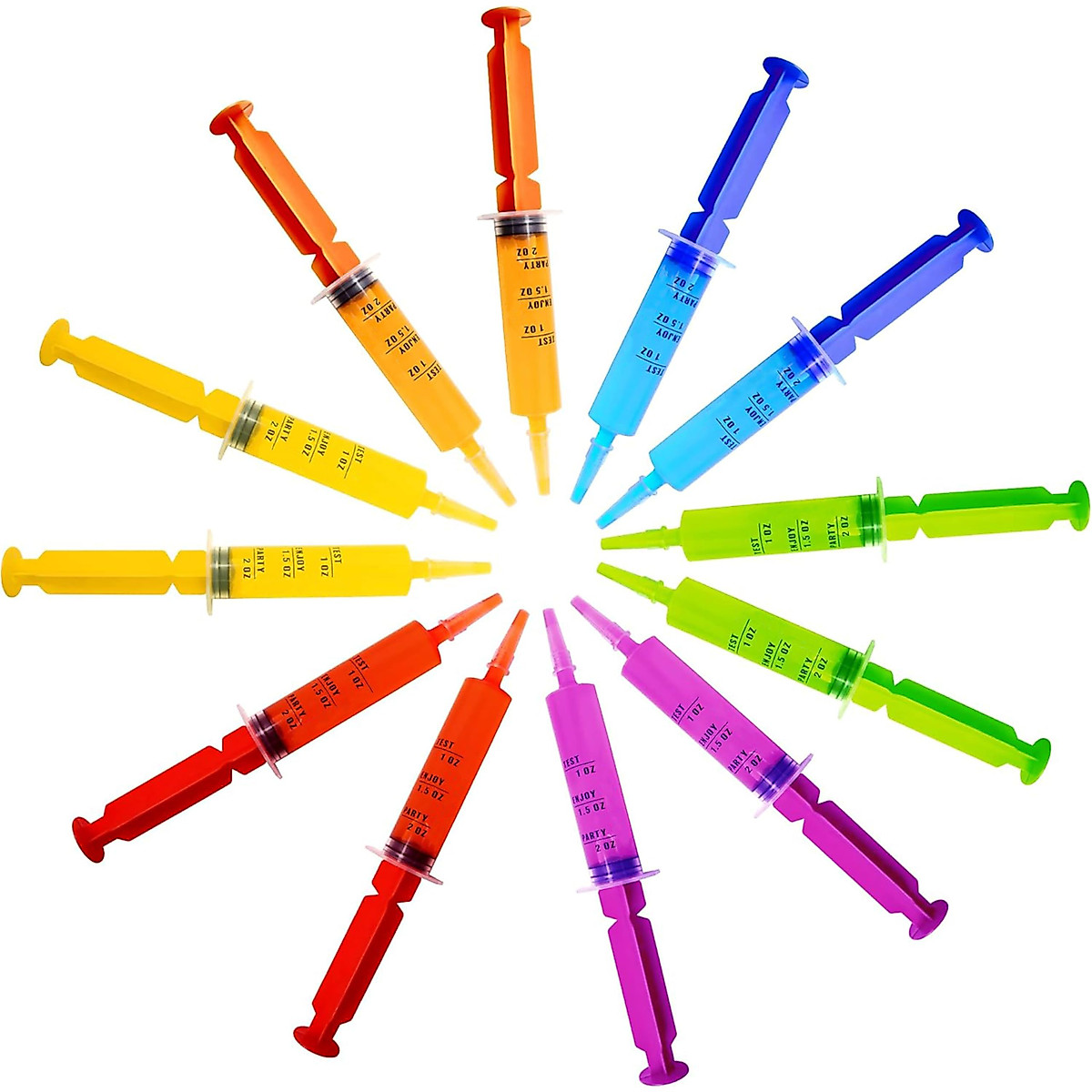 JOYIN 60 Pcs Charge Syringes with Caps, Reusable Party Springe for Charge for Halloween Party, Thanksgiving day, Christmas and Birthday Parties