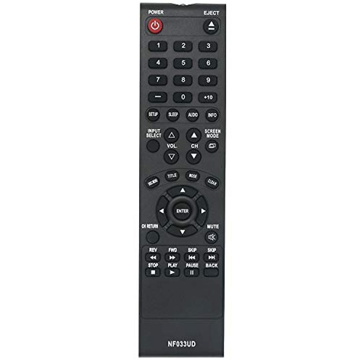 NF033UD Replace Remote Control fit for Emerson Sylvania LCD TV LD190EM1 LD190EM2 LD260EM2 LD320EM2 RLD190EM1 RLD190EM2 LD190SS1 LD320SS2 LD190SS2 LD195SSX LD320SSX LD320SS2 A9DF1UH LD320SS1