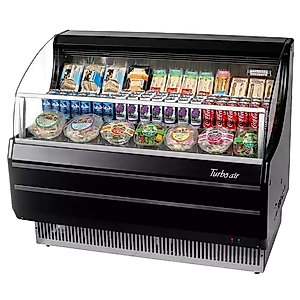 Turbo Air TOM-50SB-N - Horizontal Open Display Merchandiser - 8.9 cu. ft. - Black Exterior with 3-Tier shelving - 50-7/8"W x 33-1/2"D x 41-1/2"H