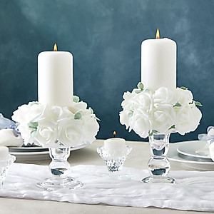 Bright Creations 200 Pack White Artificial Flower Heads, 2 Inch Stemless Fake Foam Roses for Wall Decorations, Wedding Receptions, Faux Bouquets, Table Scatter, and DIY Crafting Projects