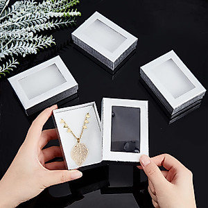 NBEADS 30PCS Silver Gift Boxes Presentation Box with Padding - Birthday Gift Box - Nail Packaging Boxes Cardboard Jewelry Boxes 3.54"x2.56"x1.1" for Christmas Packaging