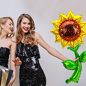 6 Pack Sunflower Balloons,Sunflower Mylar Balloon Arch Kit,Yellow Aluminum Foil Sunflower Balloon Garland, Sunflower Birthday Party Decorations, Sunflower Decorations for Party Wedding Shower,36 Inch