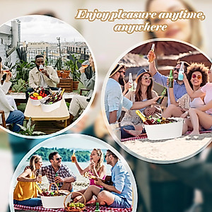 Galvanized Tub Beverage Tubs, 2pcs Metal Ice Buckets for Cocktail Bar 3 Gallon Wine Beer Drink Buckets with Handles Large Tub Cooler Mimosa Bar Supplies Ice Bucket for Parties (White)