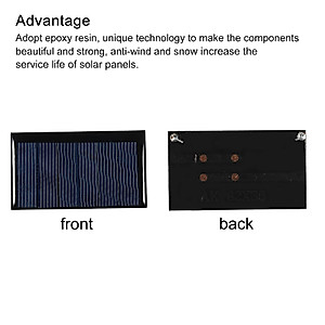 MECCANIXITY Mini Solar Panel Cell 3V 90mA 0.27W 62mm x 36mm for DIY Electric Power Project Pack of 10