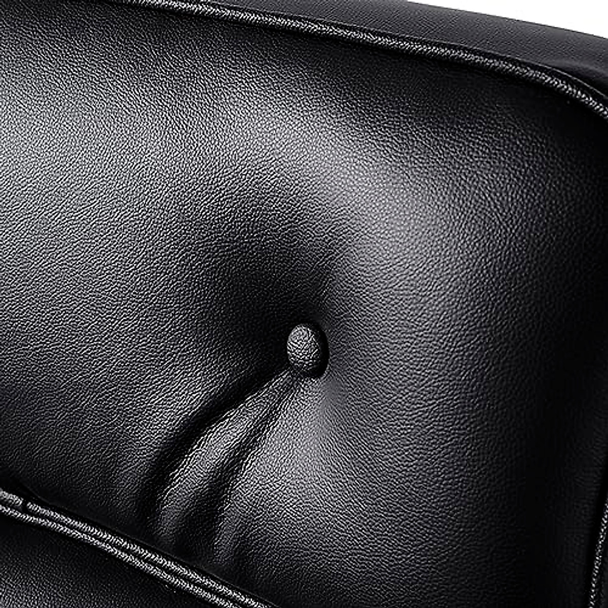 DHAEY Black Office Chair,PU Leather Desk Chair with Wheels,Adjustable Computer Executive Chair,Swivel Task Chair with Soft Backrest & Mute Pulley & Soft Sponge,Tilt Back to 120°,Easy to Assemble