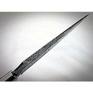 CF-28 Custom Handmade Damascus Steel 11.4" Inches Chef Knife - Beautiful Green and Black Micarta Handle