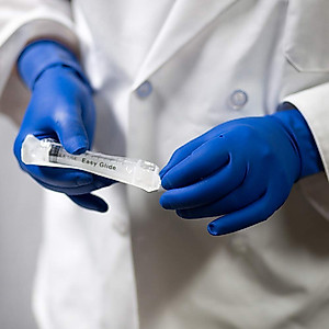 GLOVEWORKS HD Medical Blue Latex Gloves, Box of 50, 13 Mil, Size Medium, 12 Inches Long, Powder Free, Textured, Disposable, Non-Sterile, GPLHD84100BX