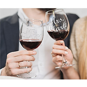 Personalized Wine Glass With Stem Custom Text Engraved 12oz Drinkware Decoration