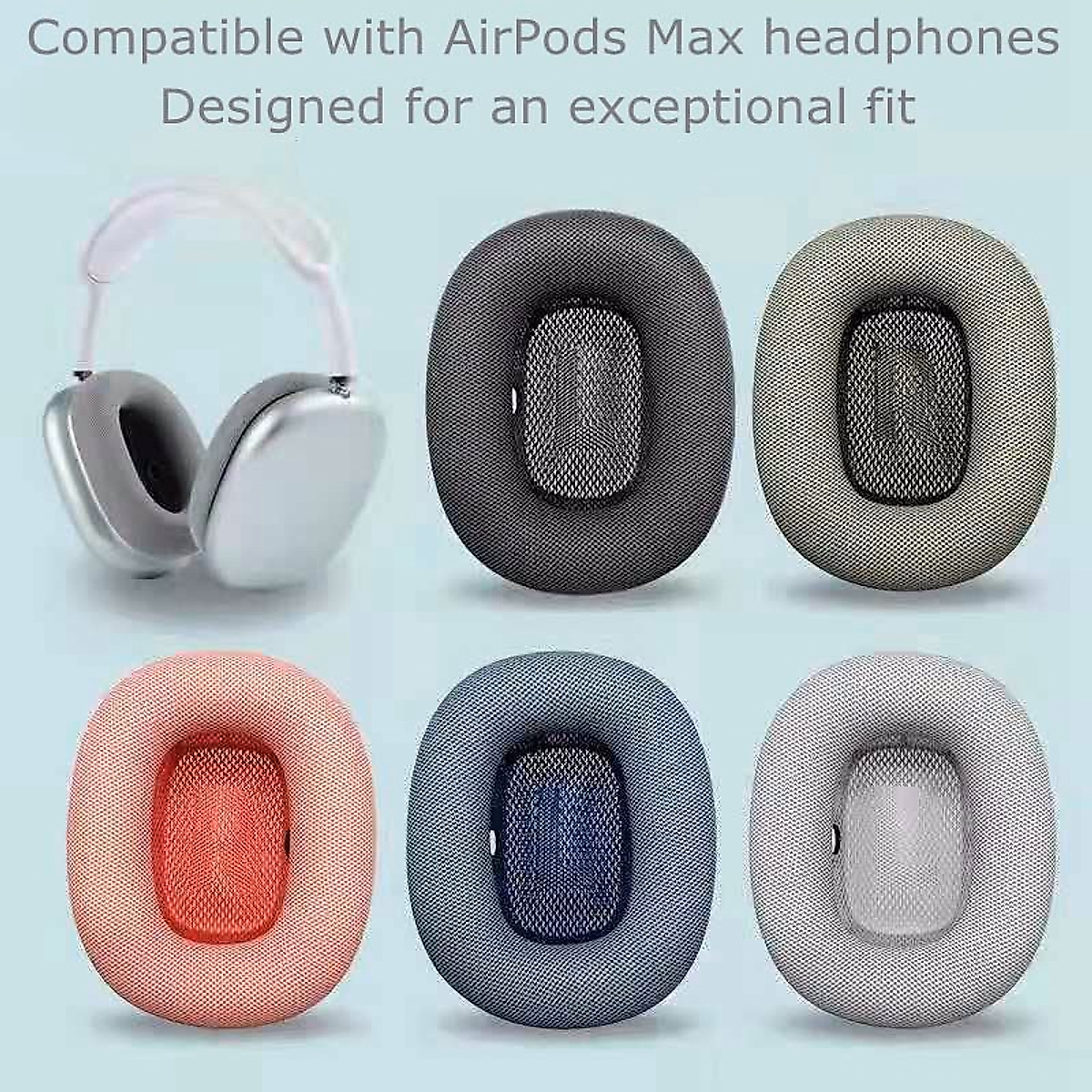 Ear Cushions for appple AirPods Max Replacement Leather earpads Sweat Proof Ear Cups Cushion Replace for airpod max Headphone with Protein Leather Memory Foam and Magnet (White)