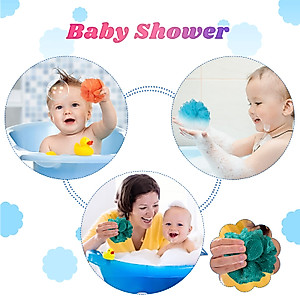 Set of 20 Bath Shower Loofah Sponge Pouf 20g Bath Sponge Mesh Exfoliating Body Scrubber Shower Puff Ball for Women Men Kids Travel Body Wash Exfoliator, 4 Inch, Pink, Beige, Blue, Dark Green, Orange