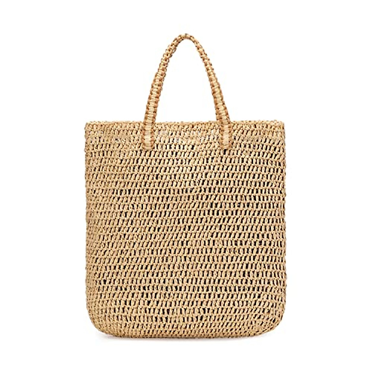 Lam Gallery Women's Straw Tote Shoulder Bag Summer Beach Bags Large Capacity Woven Handbag (Natural Color)