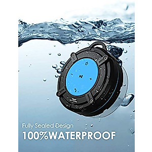 SKYWING Soundace S8 5W Shower Speaker Waterproof IPX7 Bluetooth Speaker with Suction Cup & Hook, Premium Portable Wireless Speaker for iPhone Phone Tablet Shower Beach Pool