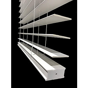 US Window and Floor 2" Cordless Faux Wood Blinds, Fit Windows 36" - 36 1/4", (Blind Size 35 5/8" x 48"), Inside Mount