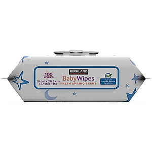 Kirkland Signature Baby Wipes, Fresh Spring Scent, 300 ct, 3 Flip Top Packs