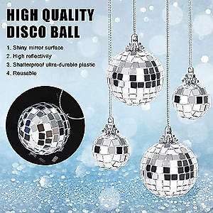 79 Pcs Disco Balls Ornaments Reflective Mirror Disco Ball Hanging Glass Mini Disco Ball 70s Disco Party Decorations for Wedding Bar Dance Music Christmas (2 in, 1 in)