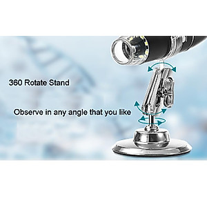 Handheld Digital Microscope Wireless Portable for Kids Adults 50x-1000x Magnification with 360 Rotate Stand Compatible with iOS/Android iPhone, iPad