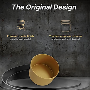 TRUE CANDLE 24x Premium Gold Candle tin 8 oz | The Original Edgeless Cylinder | Matte Finish Outside and Inside | Premium Candle containers & The Ideal Candle tins for Making Candles