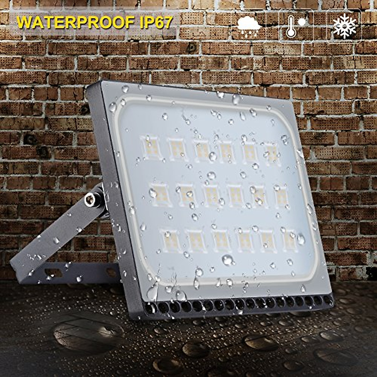 100W Led Flood Light, Missbee Thinner Lighter Outdoor Security Light, 11000Lm,Warm White 6000-6500K, IP67 Waterproof, Landscape Spotlights for garage, yard, lawn and Garden