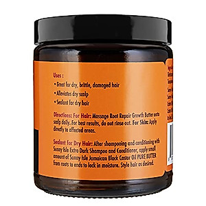 Sunny Isle Jamaican Black Castor Oil Root Repair Growth Butter 8oz | Restores & Revitalizes ALL Damaged Hair Types | Nutrient-Rich | Fights Dry, Itchy, Flaky Scalp