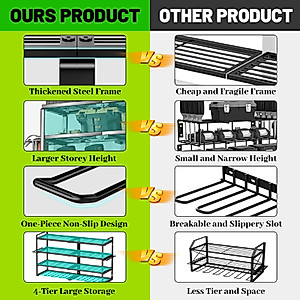 Power Tool Organizer Wall Mount,8 Drill Holder Wall Mount,4-Layer Garage Tool Organizer Wall Mount,Heavy Duty Power Tool Rack,Cordless Tool Organizer with Screwdriver Holder/Hammer Holder/Plier Holder