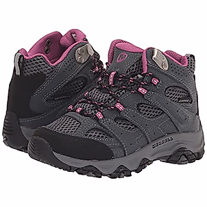 Merrell Moab 3 Mid WTRPF Hiking Shoe, Granite/Berry, 2 US Unisex Big Kid