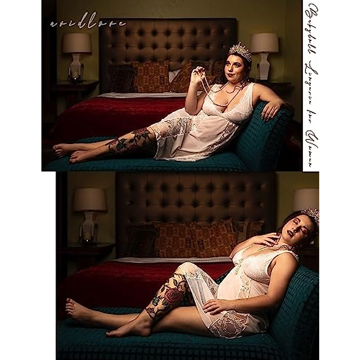 Avidlove Babydoll Lingerie for Women Sexy Long Nightgowns Sheer Bridal Nighty White, XL