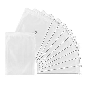 MyfatBOSS Aquarium Filter Media Bags - Extra Fine - 10 PCS Fine Mesh Reusable Nylon Net Filter Bags with Plastic Zipper for Extra Fine Resins Filter, 7.9 x 5.5 Inch