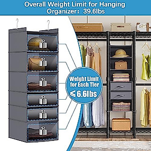 VIPEK V6E Heavy Duty Clothes Rack with 6-Shelf Hanging Closet Organizer, Portable Metal Clothing Rack Large Freestanding Closet Wardrobe for Bedroom, Max Load 780 LBS, Black